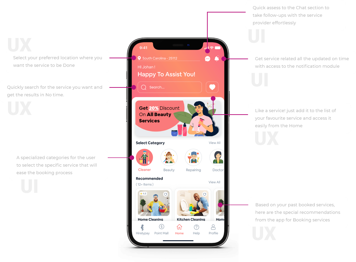 Home Service App UI/UX Design | aPurple